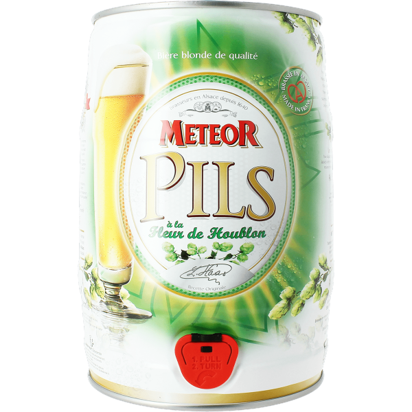 Fût 5L Meteor Pils - Bière Blonde alsacienne de la brasserie Météor