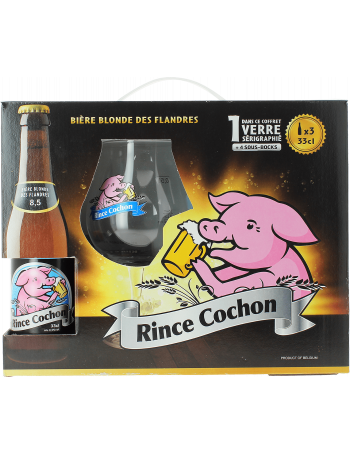 Coffret Rince Cochon Bleu (3 bières 1 verre) - Fournisseur ...