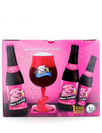 Coffret Rince Cochon Rouge (3 bières 1 verre) - Fournisseur ...